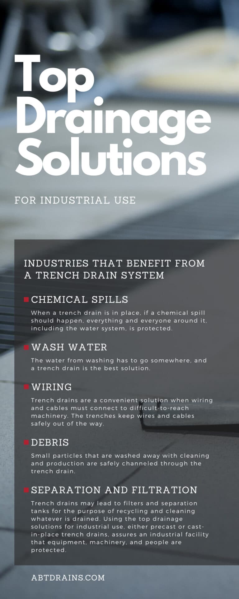 Top Drainage Solutions for Industrial Use - ABT Inc.